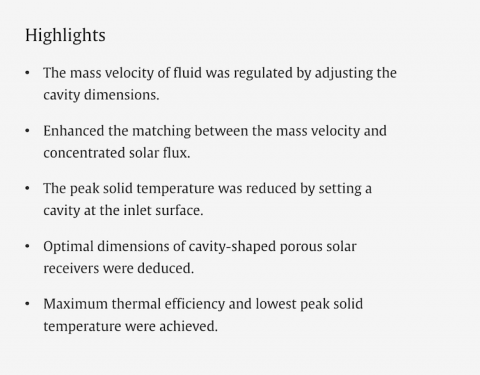 Published at Energy - Optimization on thermal performance of the cavity ...