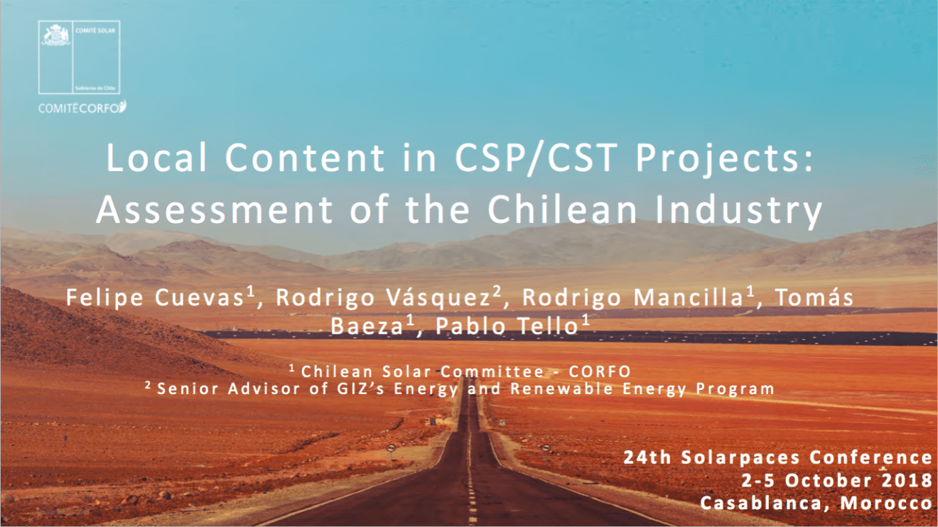 Study of Chile's CSP Potential for Domestic Manufacturing - SolarPACES
